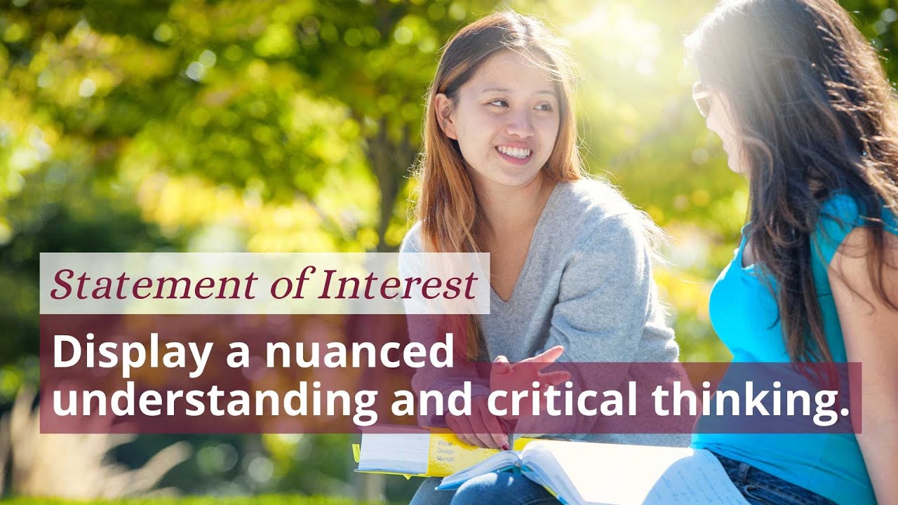 What do you consider to be a strong statement of interest? - YouTube