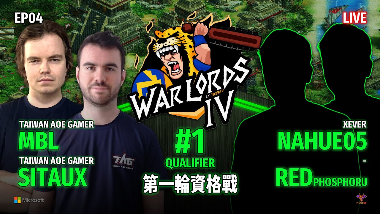 【世紀帝國2決定版】Warlords IV: Qualifier #1 第四屆督軍盃 EP04 - 〈資格戰#1 - 64強戰〉｜BO5｜MbL Sitaux出戰｜Host by ...
