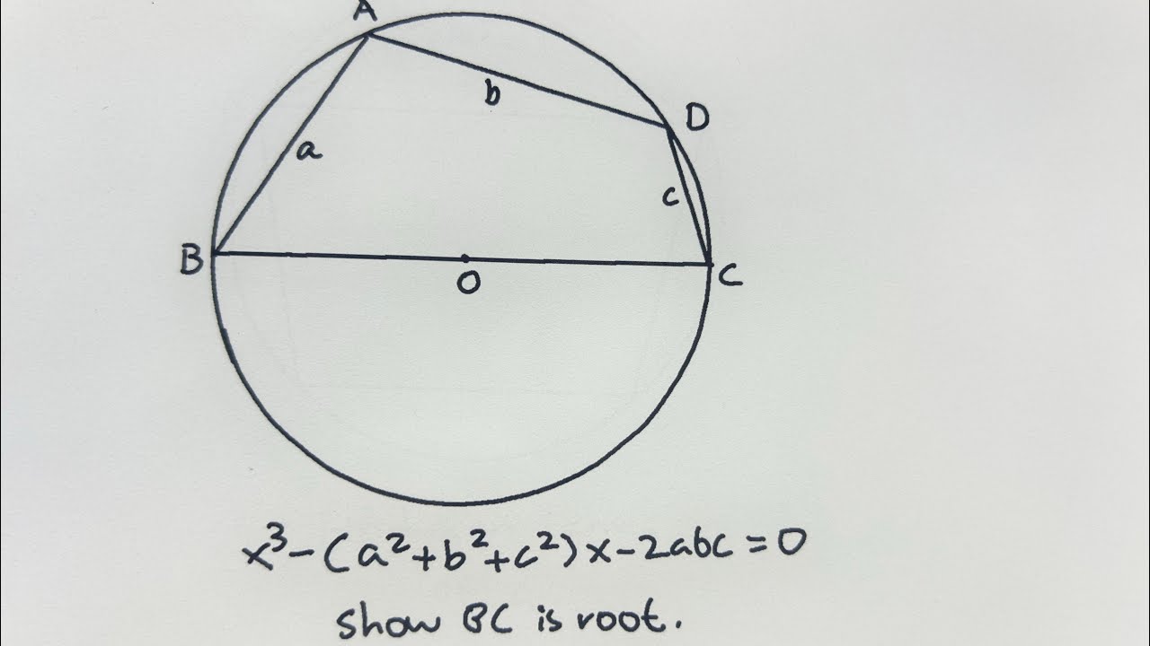 Q458 | Math Olympiad | Geometry | Cyclic Quadrilateral | Root | Cubic ...