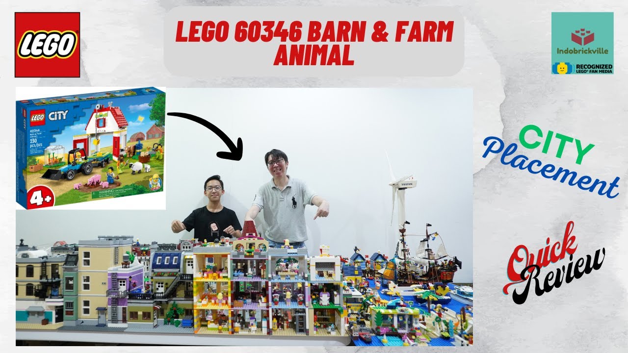 LEGO 60346 Barn & Farm Animal in LEGO City Diorama settings - YouTube