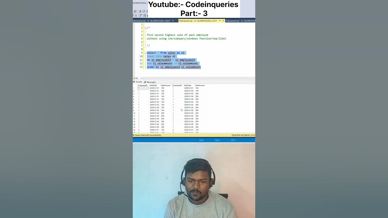 Find the second highest salary without using the SubQuery or windows function #sql #database # ...