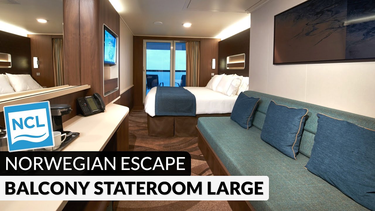 Norwegian Escape | Large Balcony Stateroom B6 Full Tour & Review 4K ...