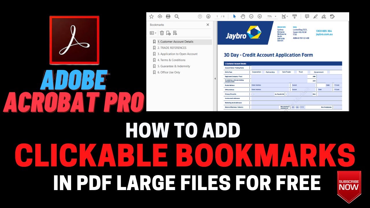 How to add Clickable Bookmarks in Large PDF Files for free - YouTube