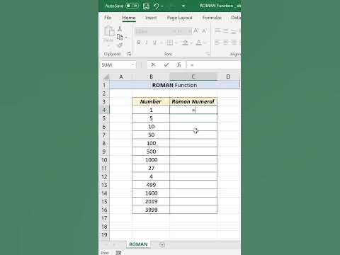 Excel formula to Convert numbers into Roman Numerals #shorts - YouTube