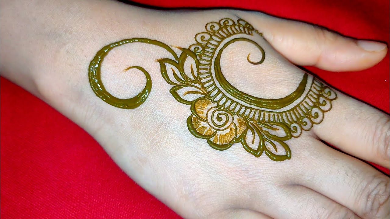 simple and easy mini rose flower mehndi design/back hand mehndi design ...