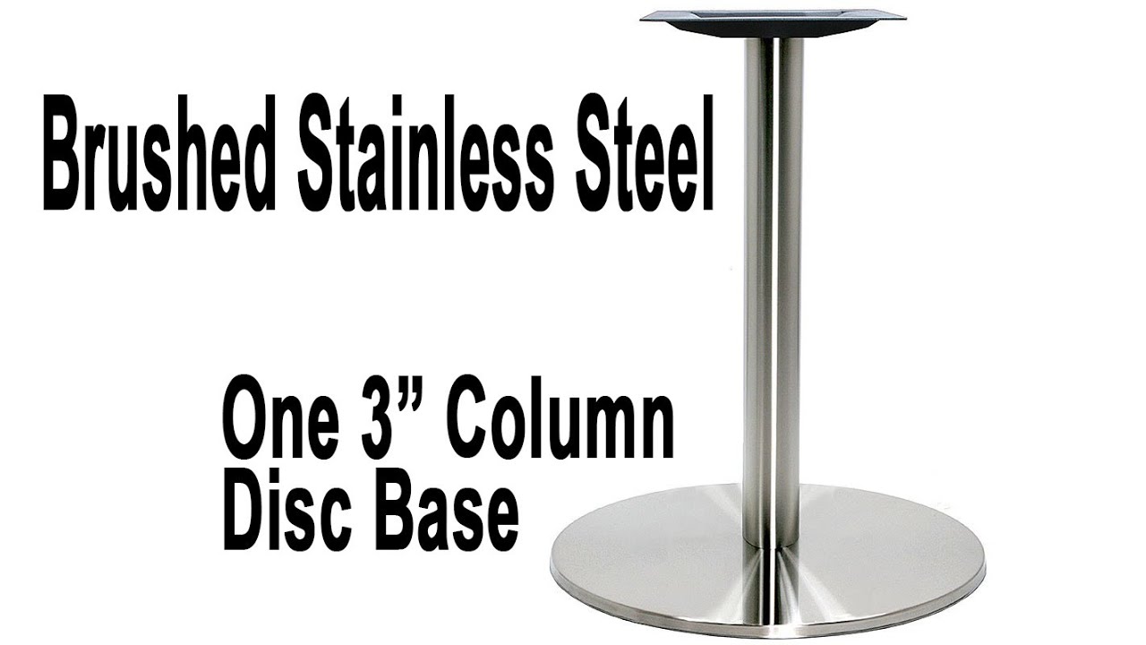 Turin Stainless Steel Disc Table Base | for Round Tops - YouTube