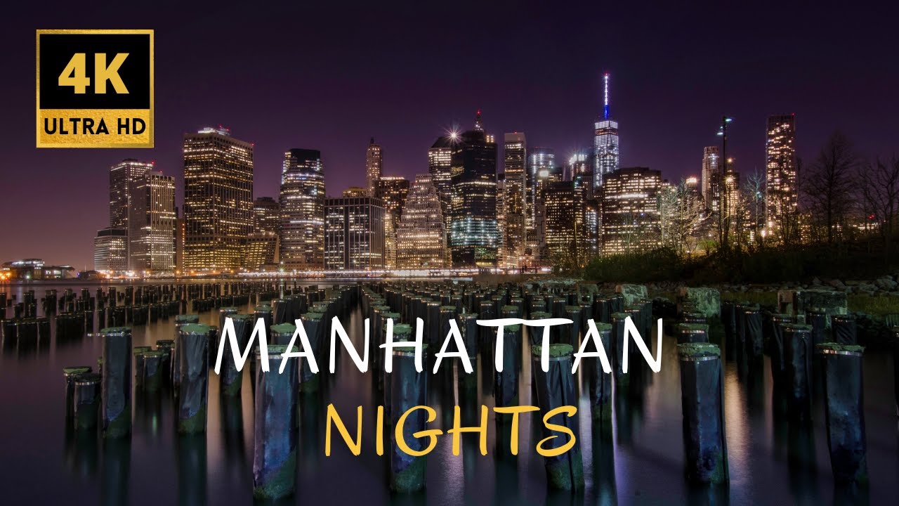 MANHATTAN NIGHTS 4K ULTRA HD - NEW YORK CITY NIGHT AERIAL SHOTS WITH ...