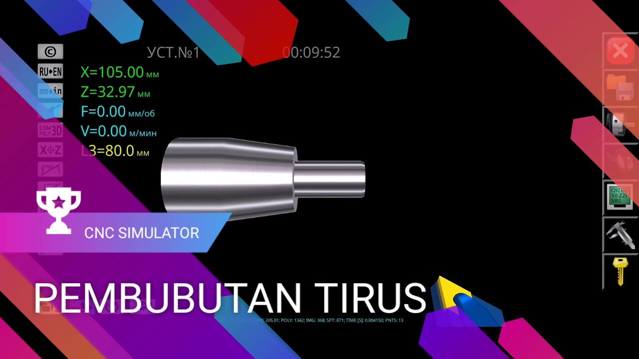 PEMBUBUTAN TIRUS - CNC SIMULATOR II MK PRAKTIK CNC II MUHAMMAD KHALID - YouTube