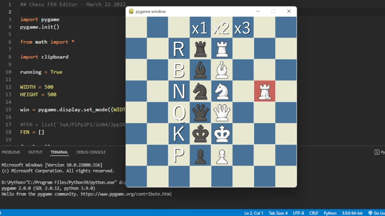 Chess FEN Code Editor Python Pygame YouTube Chess FEN Code Editor Python Pygame YouTube