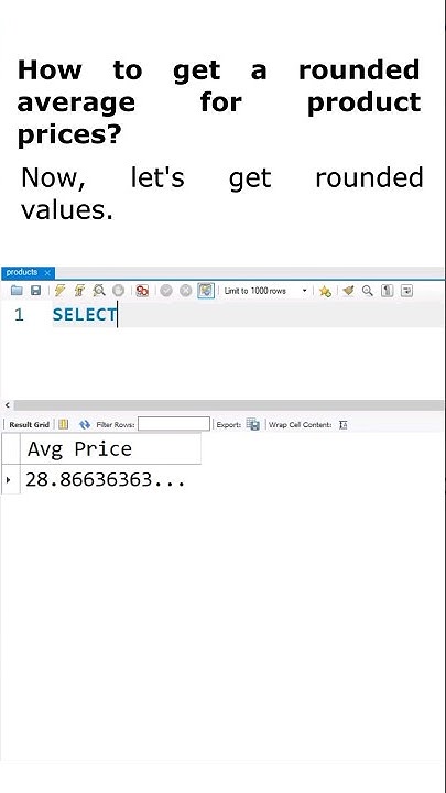 SQL 4 Beginners: How To Get Rounded Average?🧐 #shorts #sqlforbeginners #sql #sqlqueries - YouTube