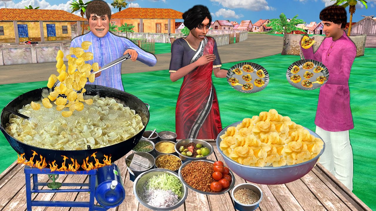 Potato Chips Chaat Crispy Potato Fries Famous Street Food Hindi ...
