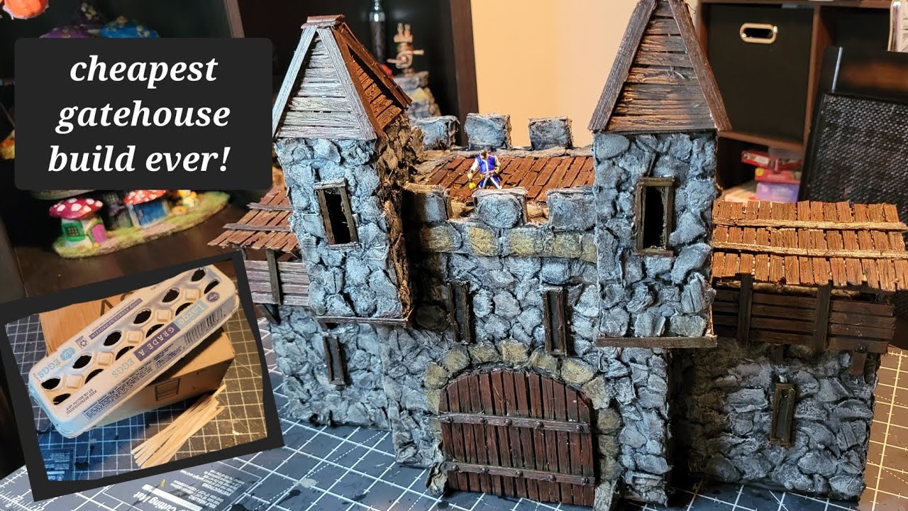 CHEAPEST GATEHOUSE BUILD EVER! MADE FROM CARDBOARD, EGG CARTONS ...