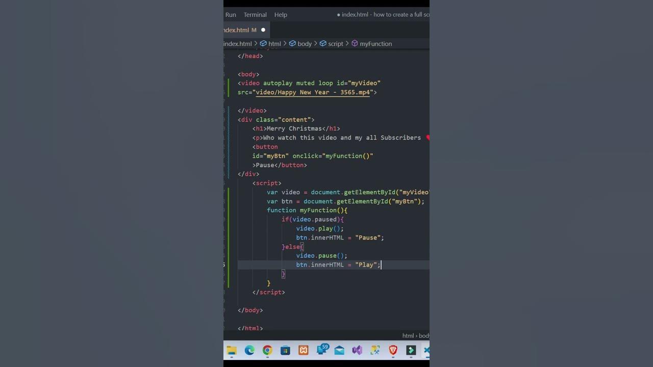 How to create a full screen video Background Html& CSS #backgroundvideo ...