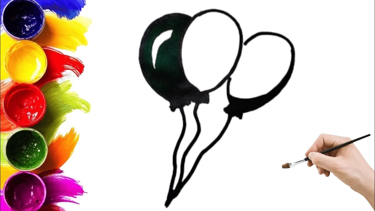 HOW TO DRAW BALLOONS | PAINTING AND COLORIN FOR KIDS & TODDLERS - YouTube