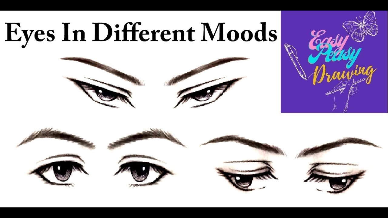 How To Draw Different Moods Of Eye ارسم أمزجة مختلفة للعين - YouTube