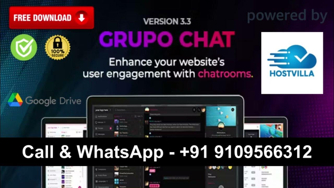 Grupo Chat - Chat Room & Private Chat PHP Script | Free Download | By HOSTVILLA - YouTube