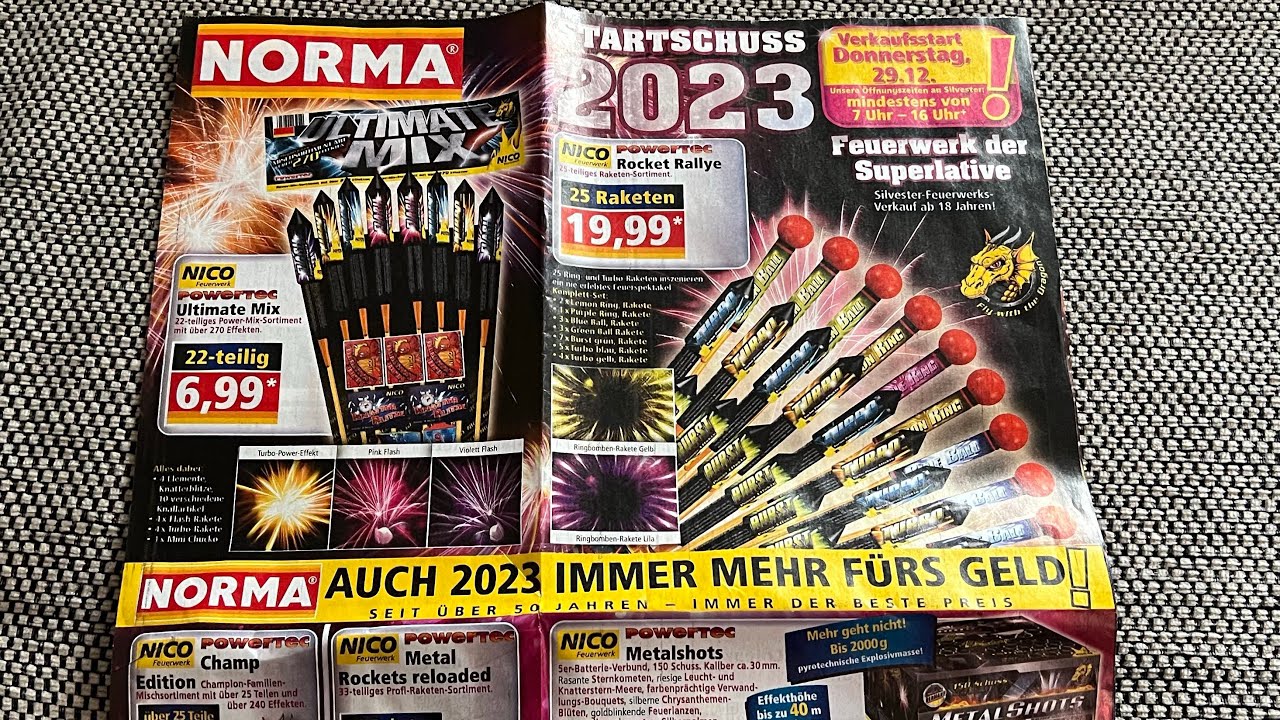 Wunderschöne Norma Feuerwerk Prospekt Bild