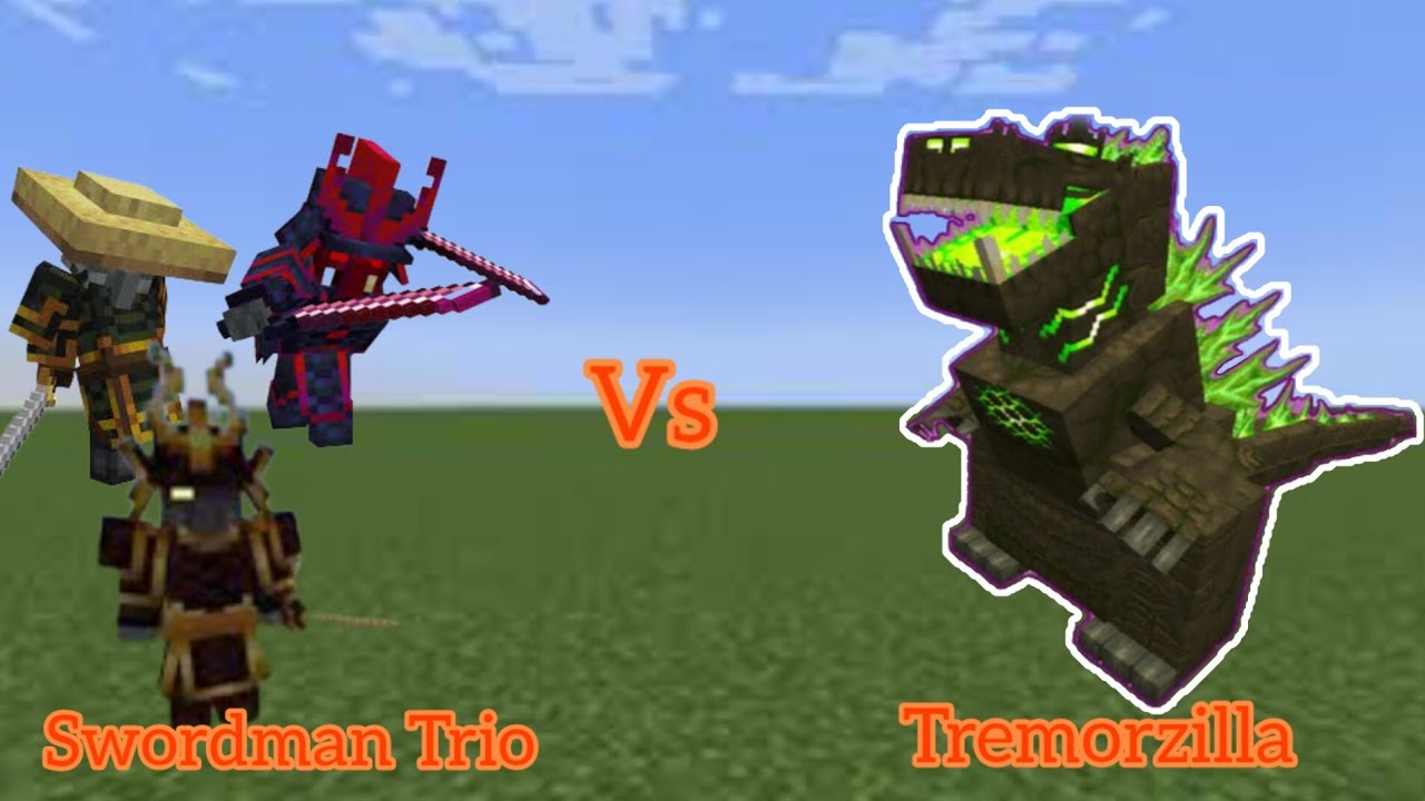 Minecraft Mobs Battle Swordman Trio VS Tremorzilla #012 - YouTube
