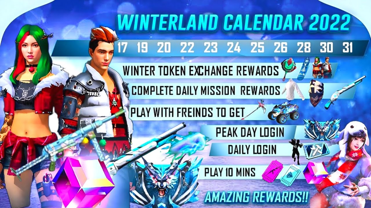 FREE FIRE NEW EVENT | FREE FIRE WINTERLAND EVENT 2022 | FREE FIRE NEW ...