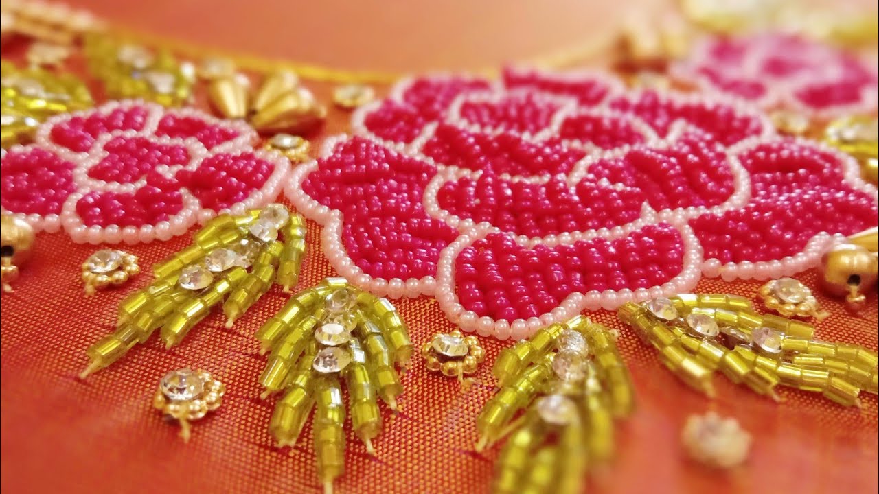 Beautiful floral blouse design / rose embroidery ...
