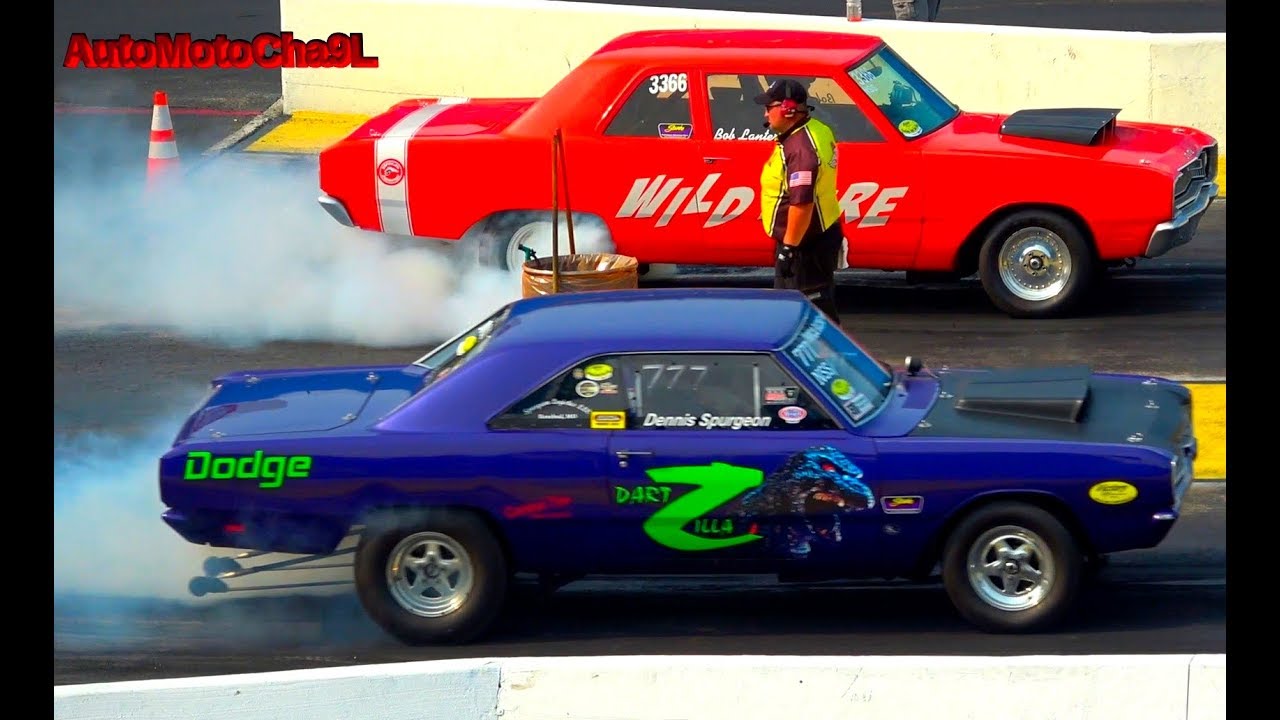 Drag Racing American Nostalgia Super Stock Cars at Route 66 Raceway ...