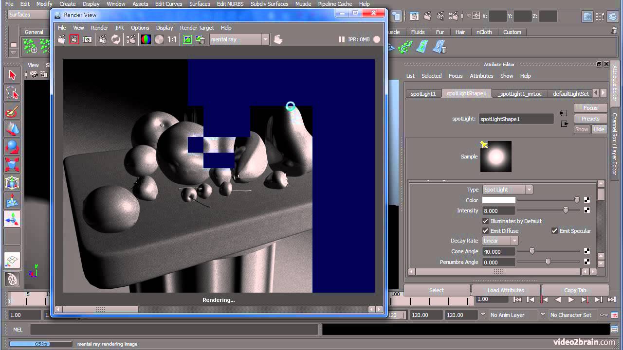 Mental Ray Area Light and Decay Rates - YouTube
