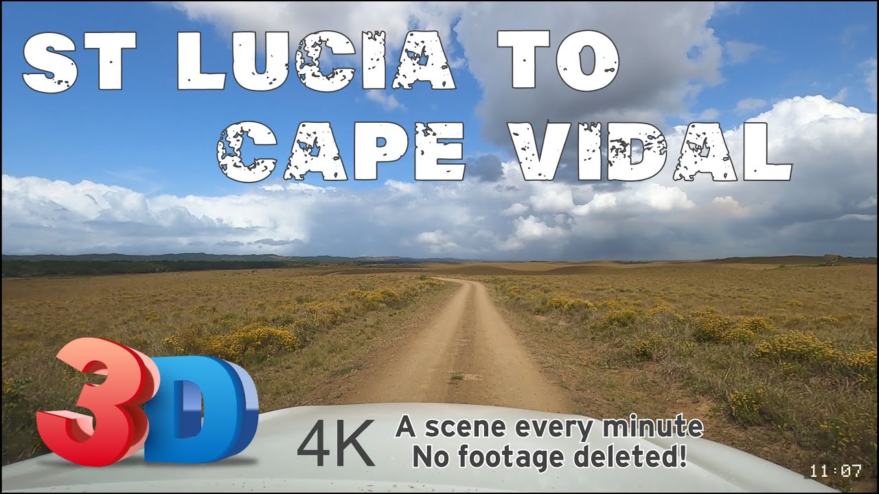 Driver's views : Daytrip Safari : Rhino : St Lucia to Cape Vidal and Grassland Loop - YouTube