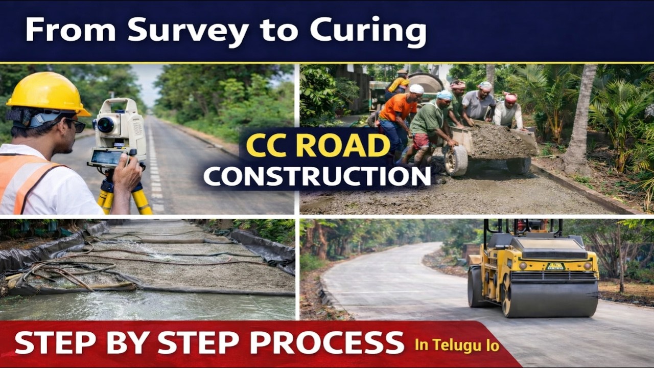 CC Road Construction Step by Step | Cement Concrete Road Work Explained ...