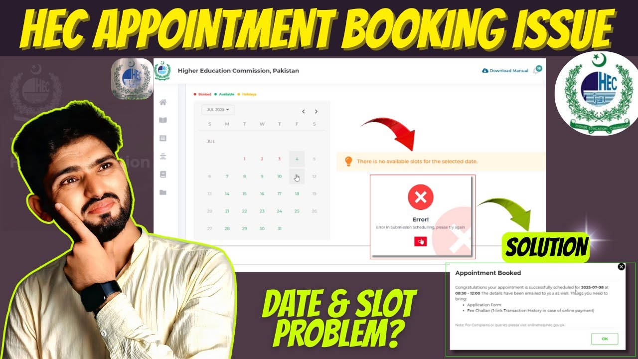 HEC Appointment Booking Issues SOLVED | How to Fix HEC Appointment Errors & Get Urgent Slot ...
