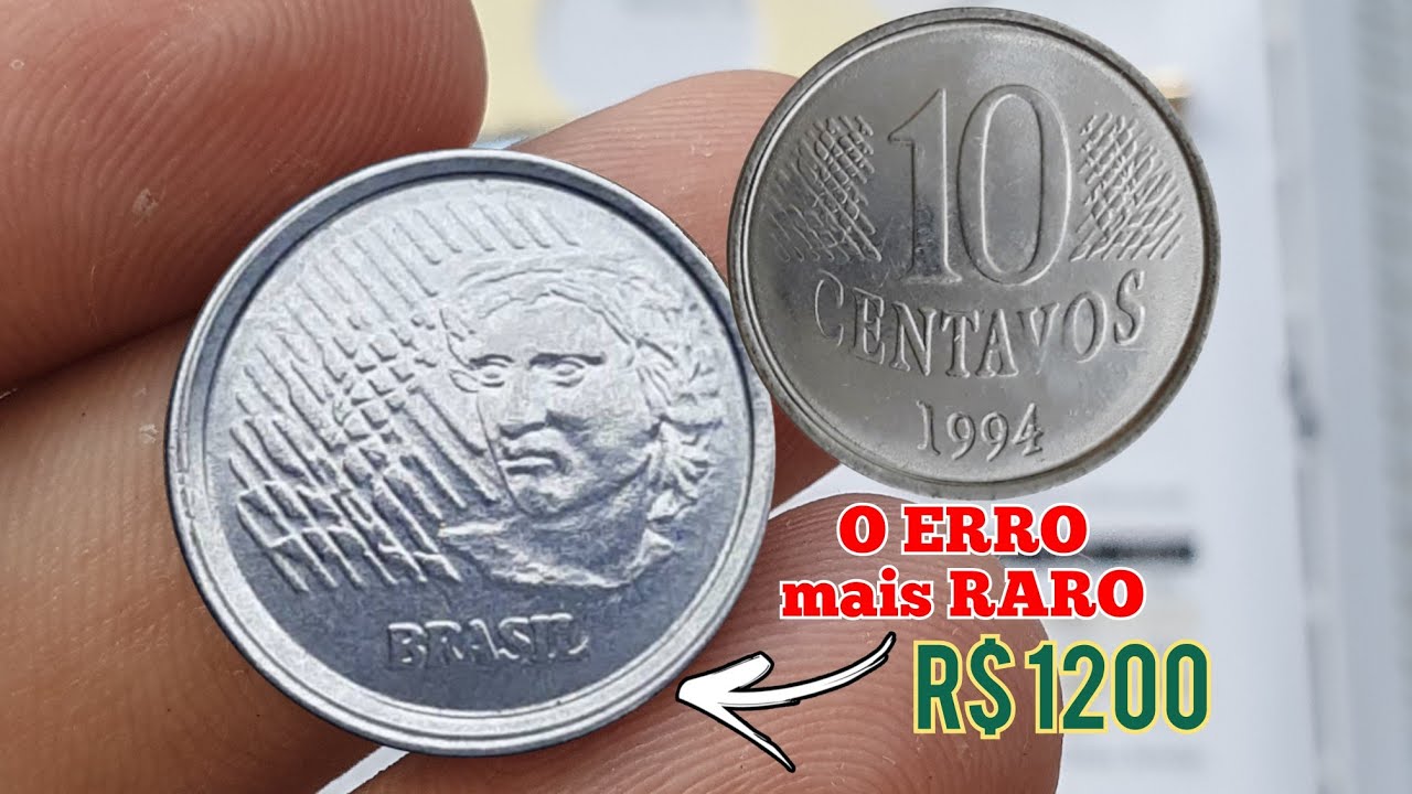 Moeda 10 centavos 1994 tem ERROS muito raros e valiosos,vejam suas ...