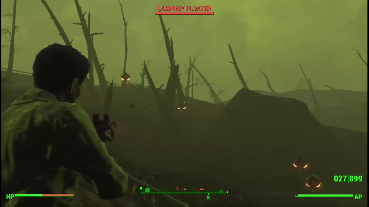 Battling Lamprey Floaters with a COD Honey Badger! Fallout 4 (Xbox one ...