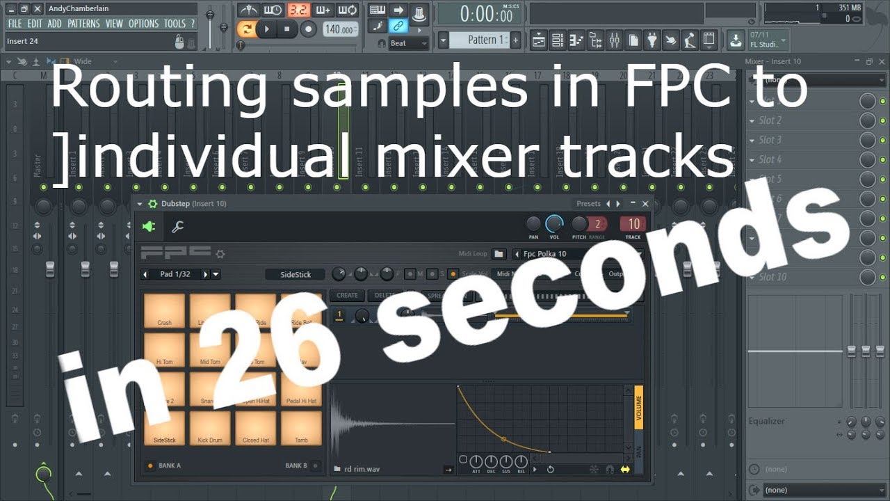 FL Studio: Routing FPC samples/pads to their own mixer tracks in 26 ...