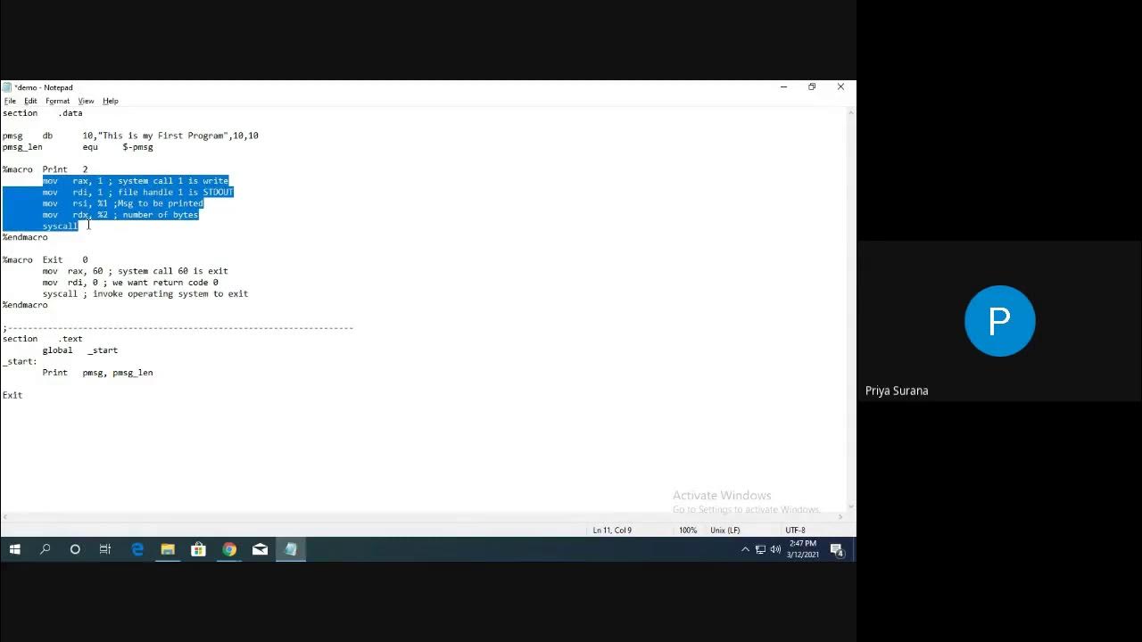Introduction to assembly lang programformat,macro,syscall 1 - YouTube