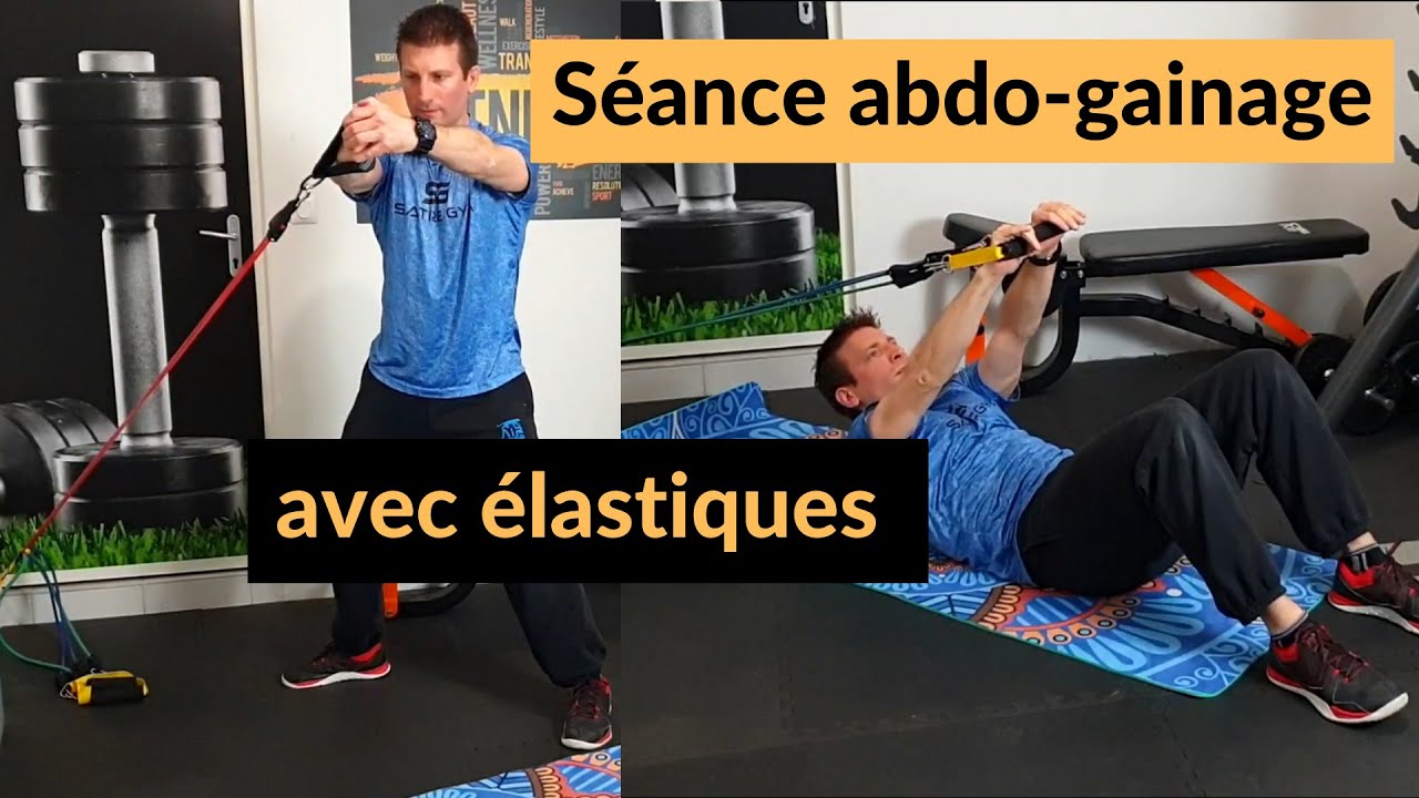 Séance abdo gainage avec élastiques - YouTube