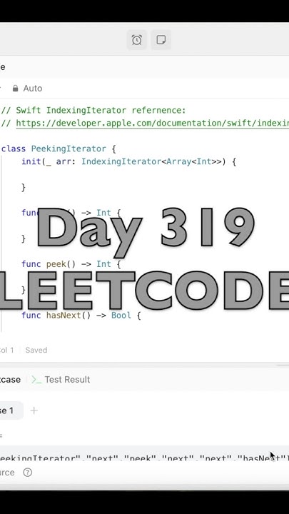 Day 319: LeetCode Problem 284. - Swift #daily #challenge #swiftui #coding #FAANG - YouTube