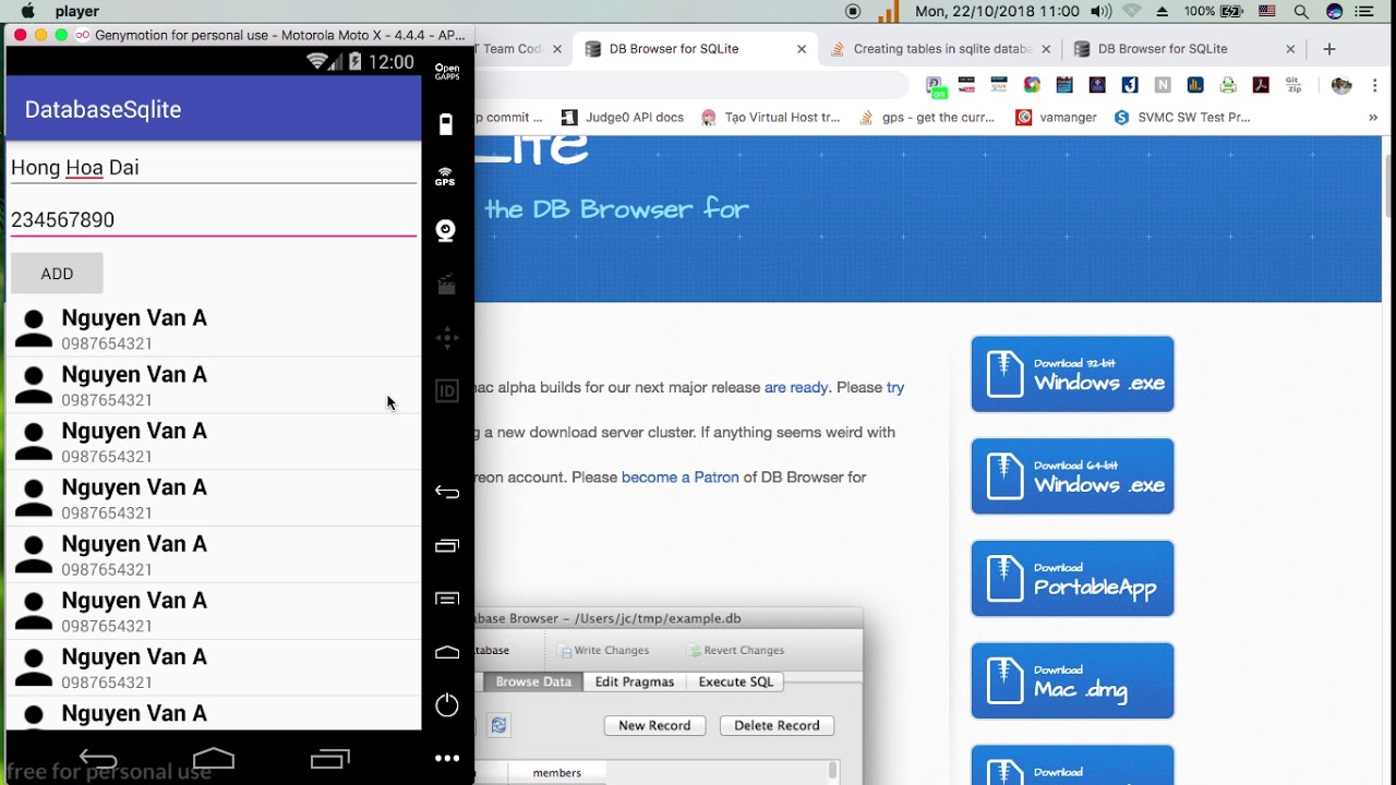 Android Sqlite Database P7 Nhấn Giữ Listview để Xóa Data Youtube 3633