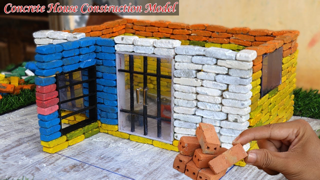 Concrete House Construction Model Part 1 -- Miniature Construction ...