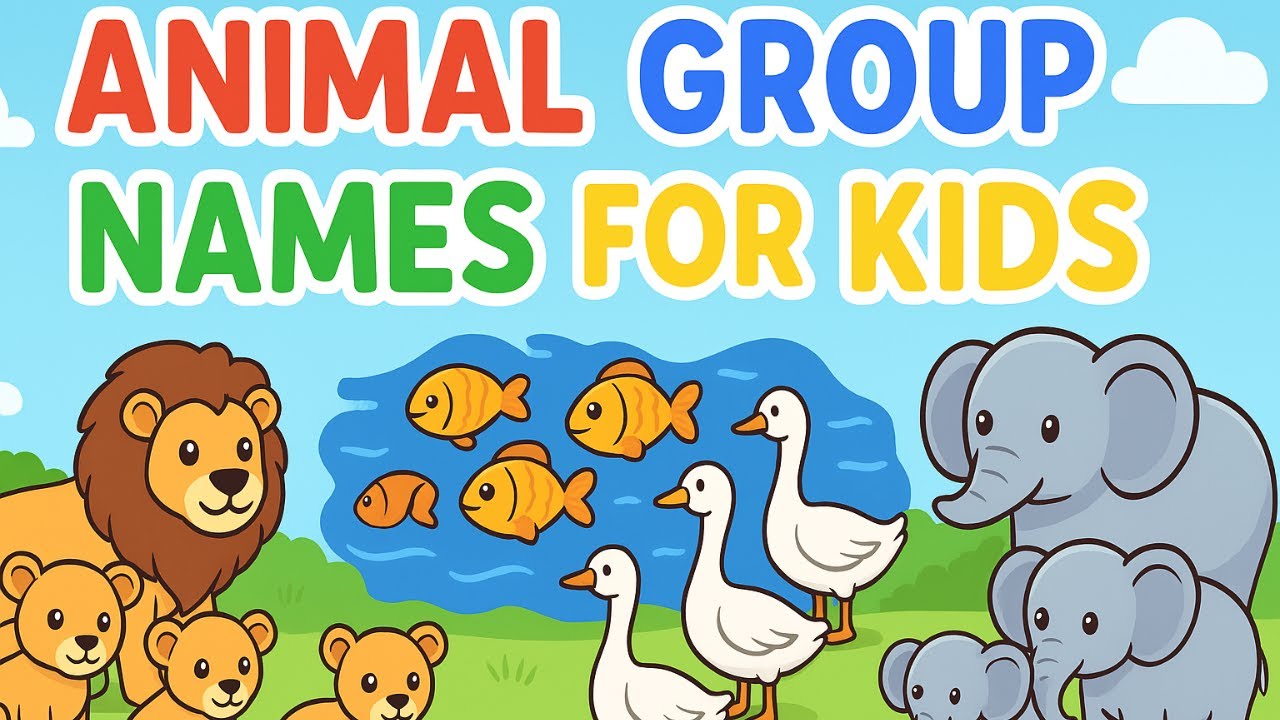 Animal Group Names for Kids 🐾 | Fun Nursery Rhyme to Learn Collective ...