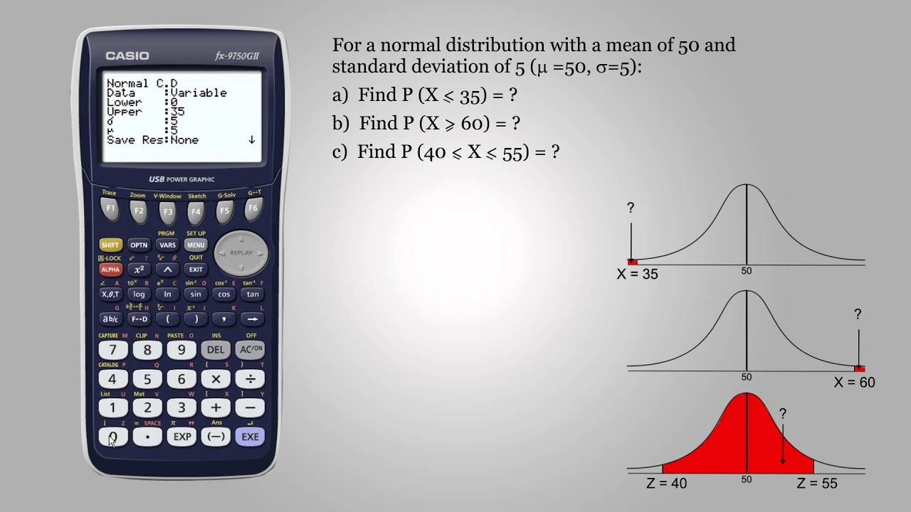 L3 Probability For Normal Distribution Casio Fx 9750GII YouTube L3 Probability For Normal Distribution Casio Fx 9750GII YouTube