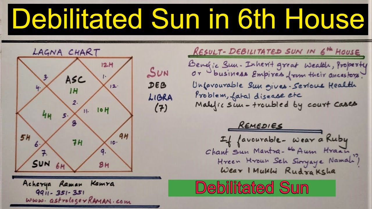 Debilitated Sun in 6th House l Famous Astrologers in Delhi NCR, India l ...