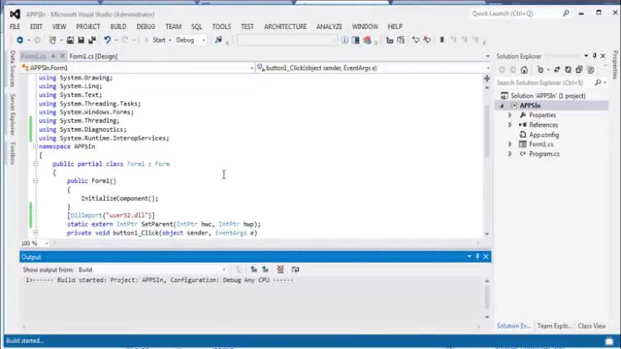 Run a foreign exe inside a windows form app C# - YouTube
