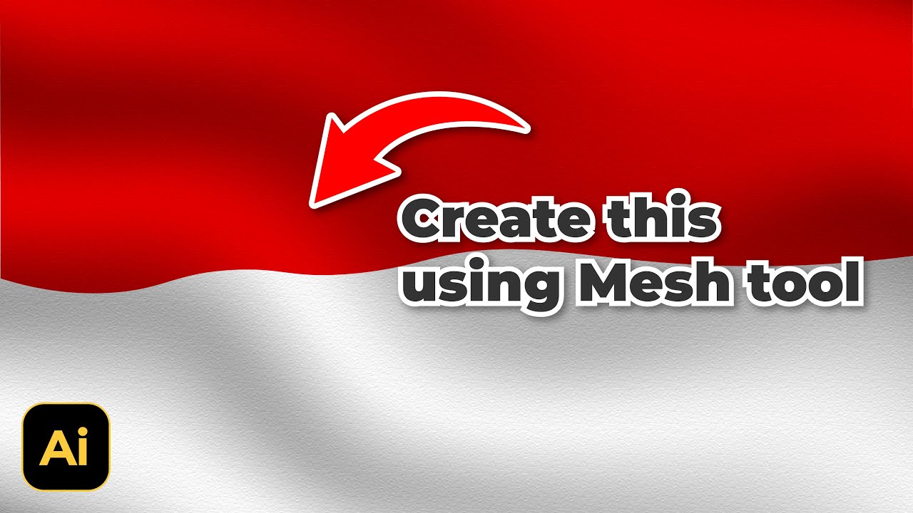 Create Waving Flag Background using Mesh Tool in Illustrator - YouTube