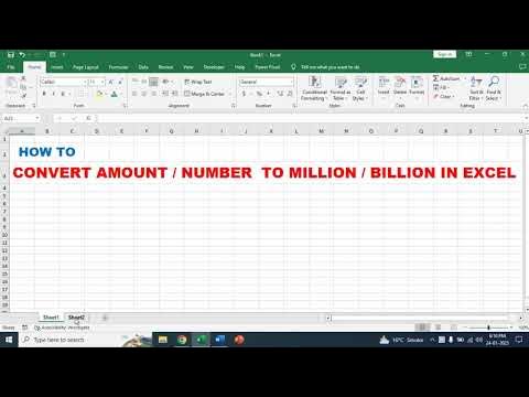 How to Convert Amount / Number to Millions or Billions in Excel - YouTube