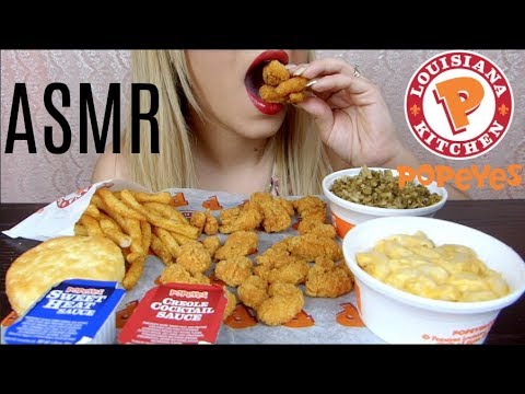 ASMR Popeyes shrimp (Whispering) | Eating Show | EatWithJas91