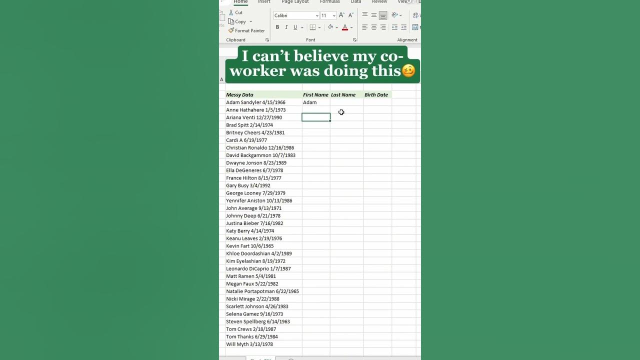 Flash Fill in excel #excelworld #exceltips #exceleverywhere #exceltricks #spreadsheet - YouTube