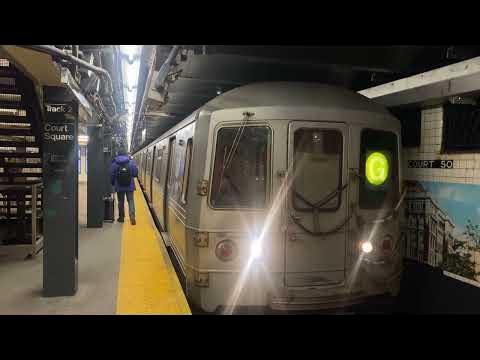 Church Avenue Bound Pullman-Standard R46 (G) Train Departing Long Island City-Court Square - YouTube