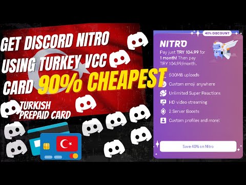 Get Discord Nitro 70% To 90% Cheapest Using Turkey vcc Card - YouTube