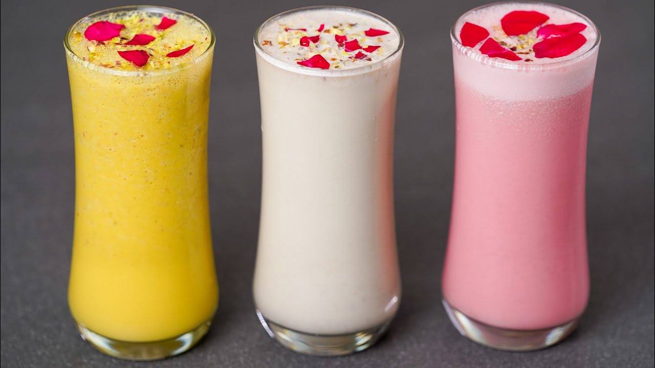 3 WAYS THANDAI RECIPE | CLASSIC THANDAI | MANGO THANDAI | ROSE THANDAI ...