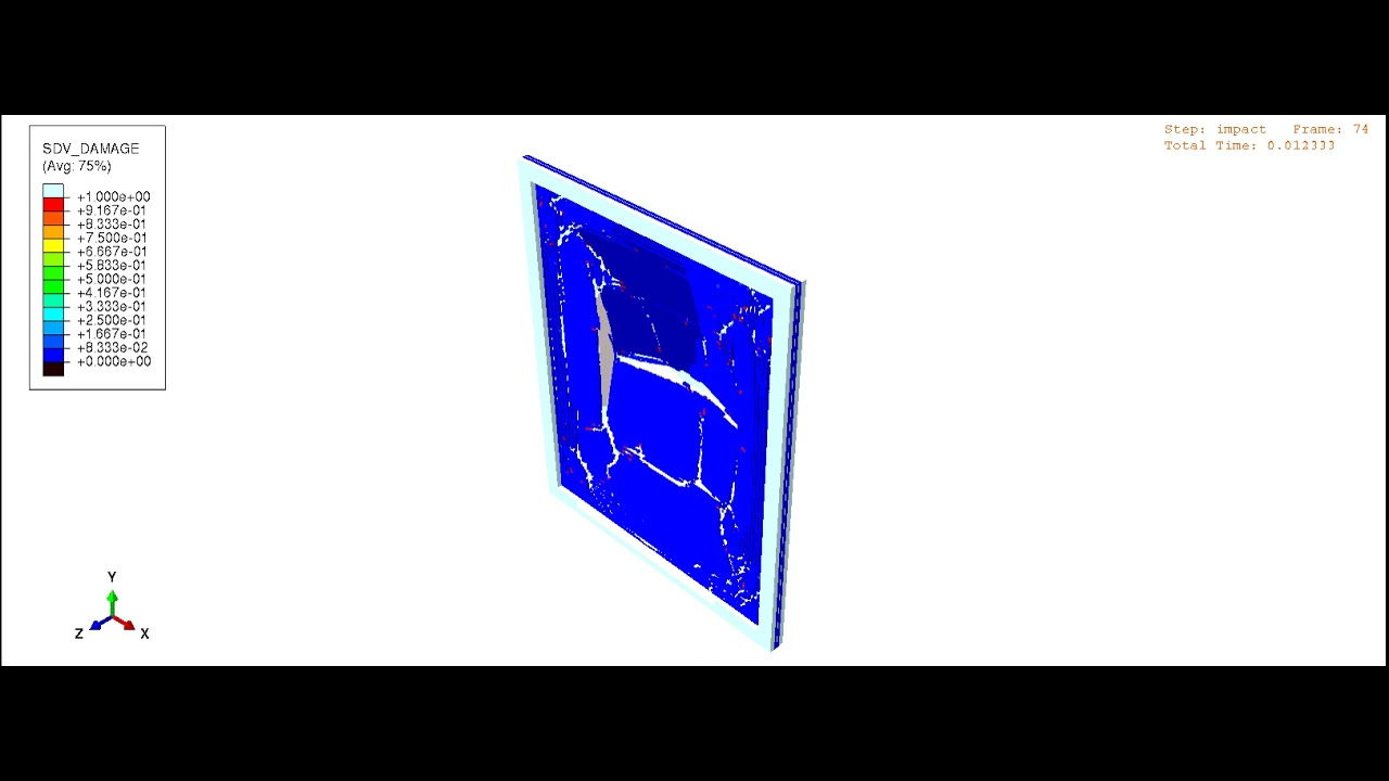 Laminated glass window under blast load in abaqus - YouTube