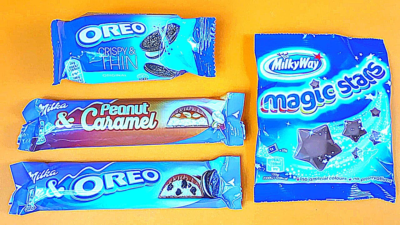 Unboxing Oreo MILKA Peanut Caramel MILKY WAY Magic Stars Milka Oreo ...